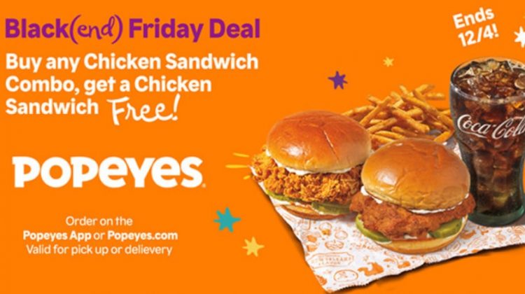 Popeyes Offers Buy Any Chicken Sandwich Combo, Get One Free Crispy Or ...
