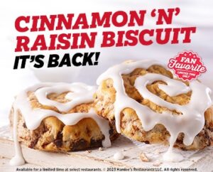 Hardee's Brings Back Cinnamon 'N' Raisin Biscuit - The Fast Food Post